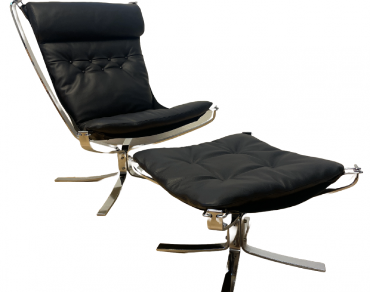 Falcon stol med skammel | Klassisk Møbelsalg